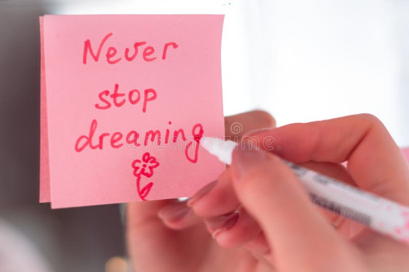 Inspirational Quotes on Pink Sticker on the Mirror,handwriting Text ...