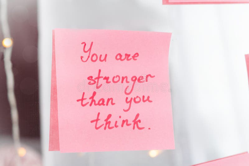 Inspirational Quotes on Pink Sticker on the Mirror,handwriting Text ...