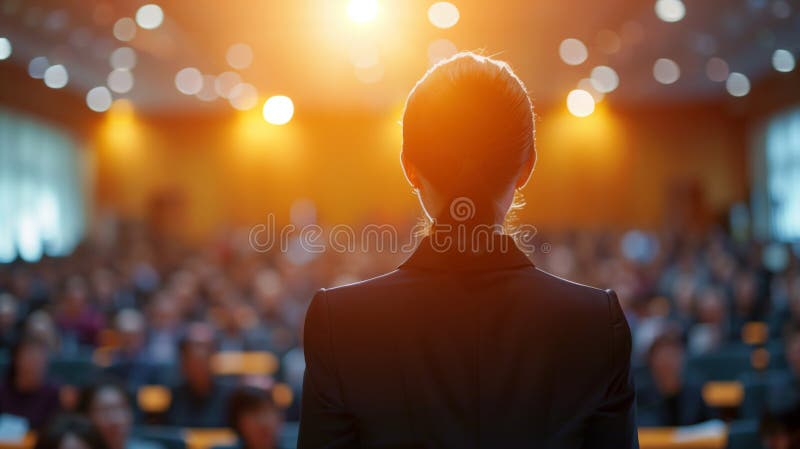 Inspirational Speaker Giving a Talk at a Creative Business Event. Stock ...