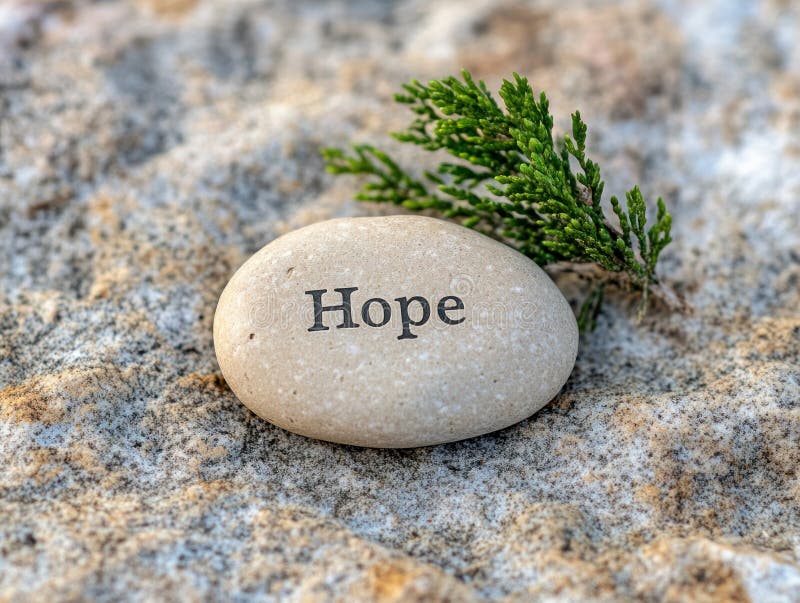 Inspirational Stone with Hope Engraving and Natural Elements for ...