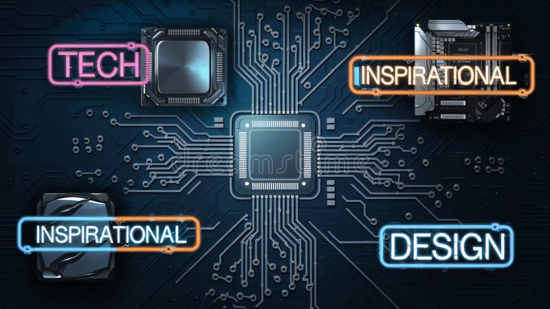 Inspirational Tech Design, Circuit Board with CPU Good Resolution Stock ...