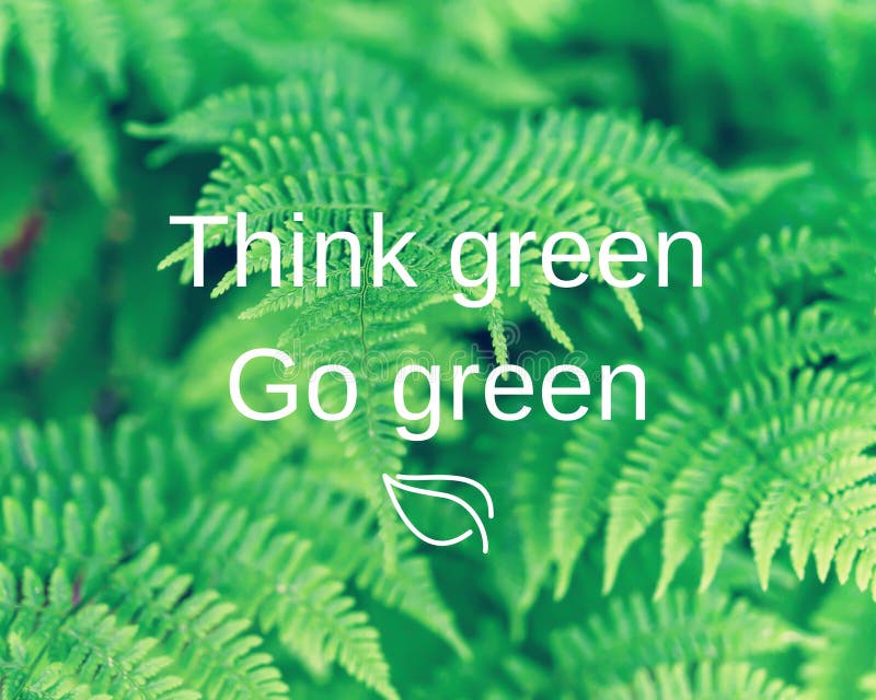 Inspirational Typographic Quote – Think Green Go Green Stock Photo ... Inspirational Typographic Quote – Think Green Go Green Stock Photo ...