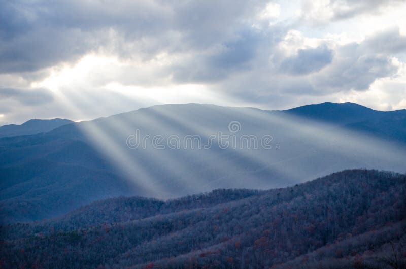 Appalachian Mountains Crepuscular Light Rays on Blue Ridge Parkway ...
