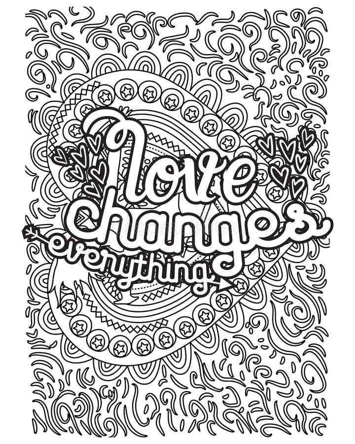 Inspirational Quote Coloring Book Stock Illustrations 749