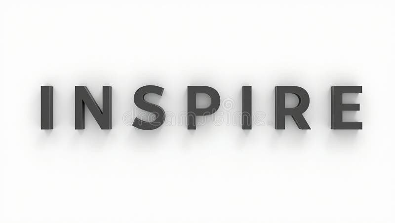 Inspire Boldly Written with a Subtle Shadow Effect Stock Illustration ...