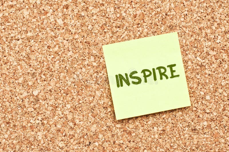 Inspire on Cork Board with Note Paper Stock Image - Image of ...