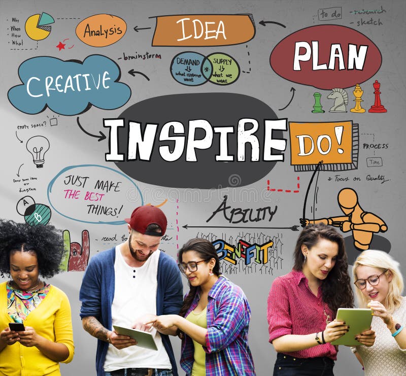 Inspire Inspiration Motivation Creative Creativity Concept Stock Photo ...