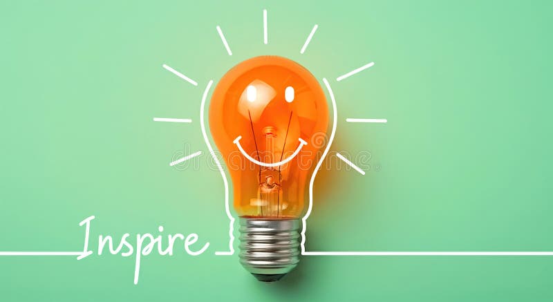 INSPIRE Message with Light Bulb.business Creativity Idea Stock ...