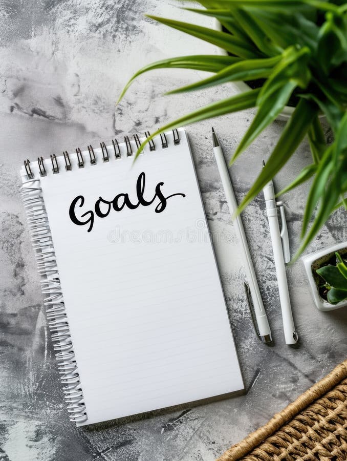 Inspire Productivity with a White Note Labeled Goals Stock Image ...