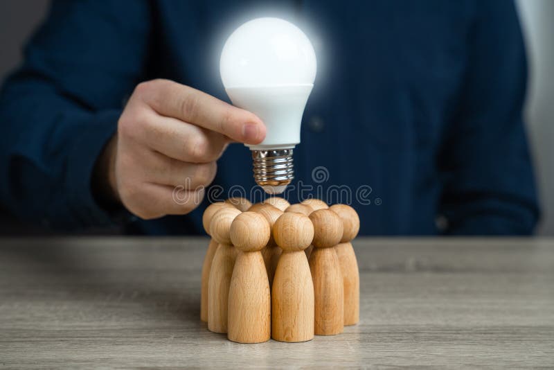 Inspire the Team To Work Successfully. Leader Accumulates Ideas and ...