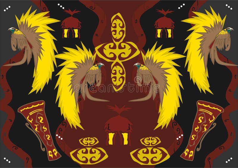 Batik Papua Burung Cendrawasih Stock Vector - Illustration of papua ...