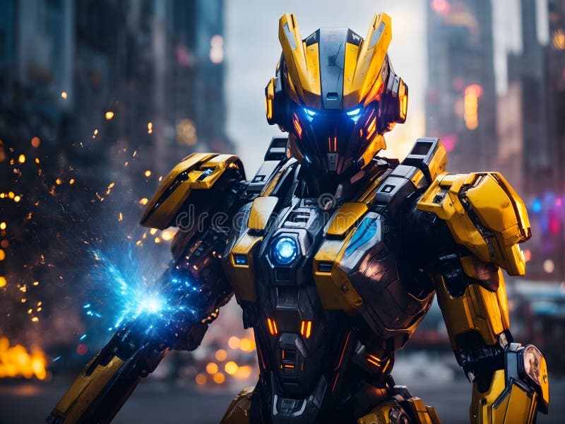 Mecha Robot Created with Generative AI Stock Illustration ...