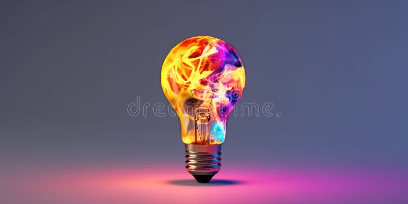 Inspired Innovation Creative Idea Concept in Painted Lightbulb ...