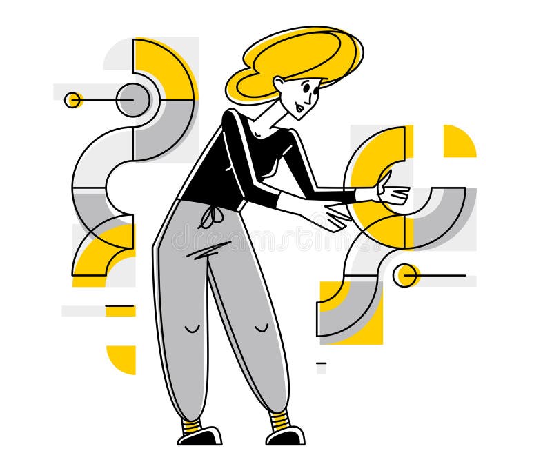 Inspired Inventive Designer or Engineer Composing Abstract Elements ...