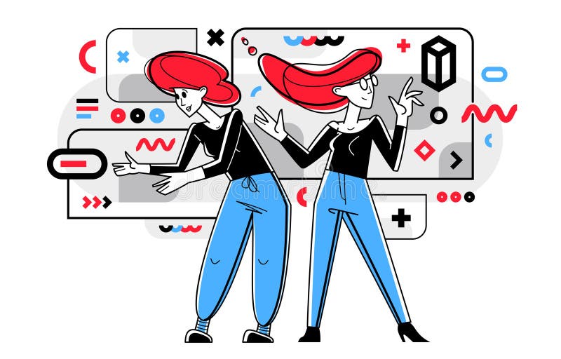 Inspired Inventive Designer or Engineer Composing Abstract Elements ...