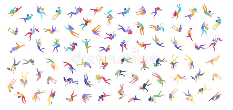 Inspired People Flying in Space and Interacting with Gadgets and Papers ...