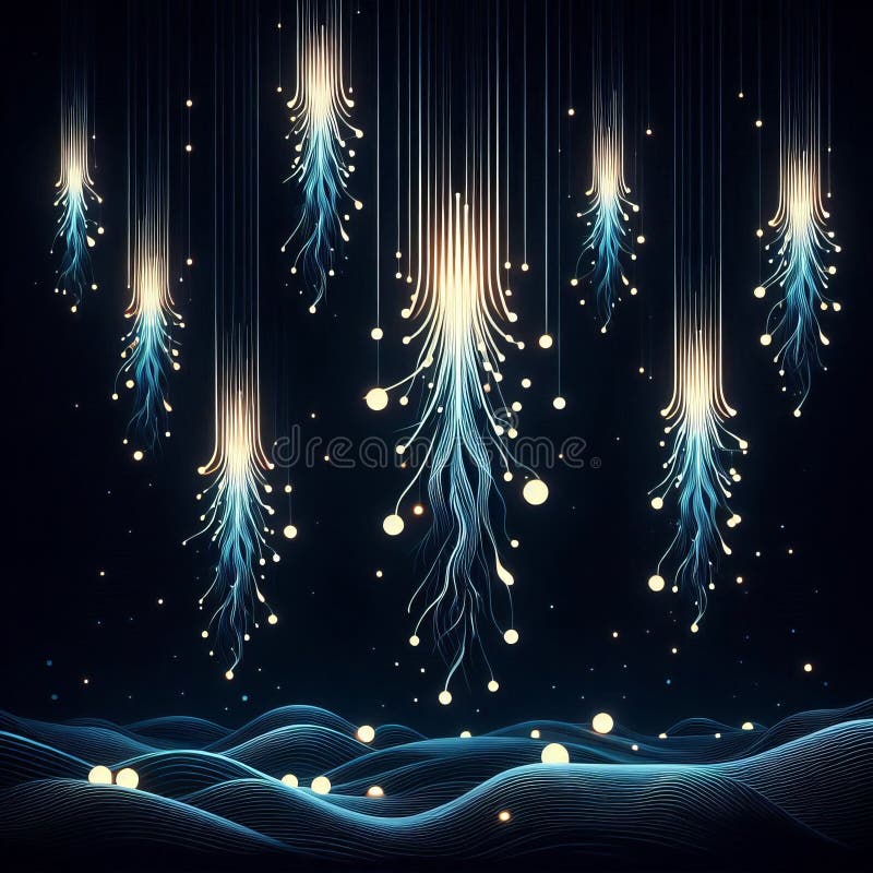 Inspired by the Trailing Glow of Bioluminescent Creatures this D Stock ...