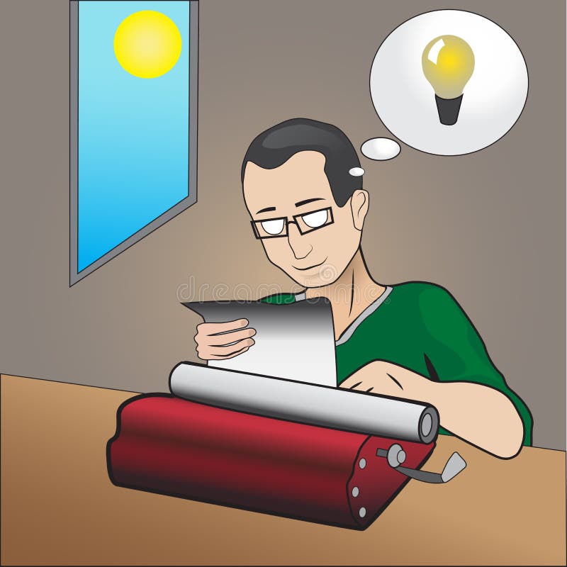 Inspired writer stock vector. Illustration of page, literature - 72800645