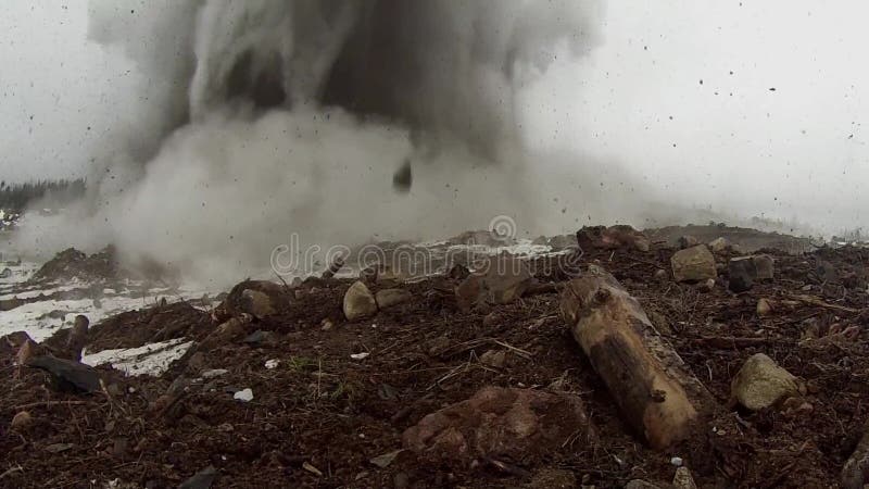 Explosion of Rock in Coal Mining Quarry Stock Video - Video of ...