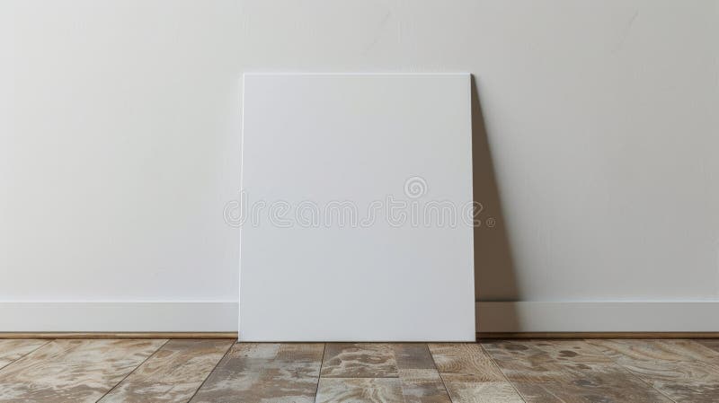 Inspiring Blank Canvas on Laminate Floor Against White Wall for ...