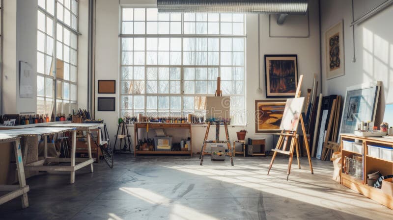 Inspiring Creativity. Modern Art Studio Concept Stock Illustration ...