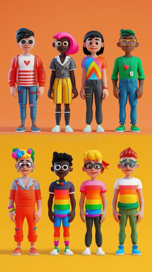 82 Inspiring 3D Cartoon Diverse Characters Representing LGBTQ Equality ...