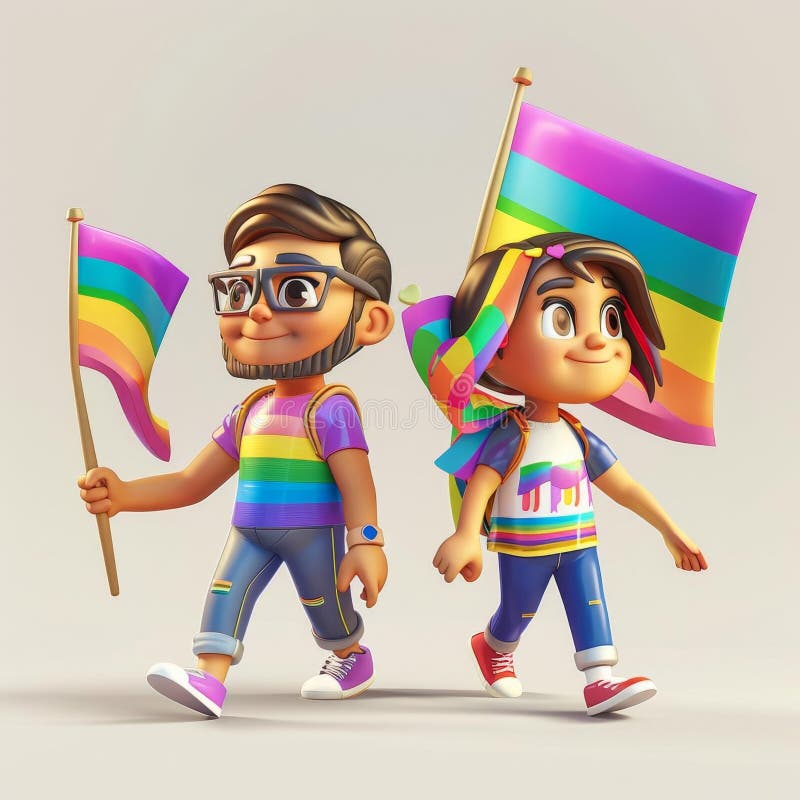 134 Inspiring 3D Cartoon LGBTQ Characters Marching for Equality and ...