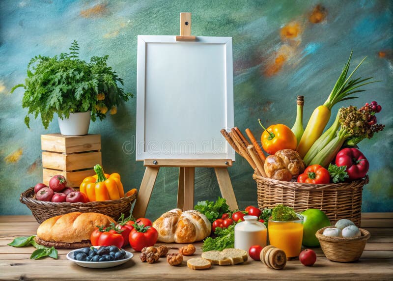 Inspiring Food Photography Backdrop Blank Whiteboard Easel with ...