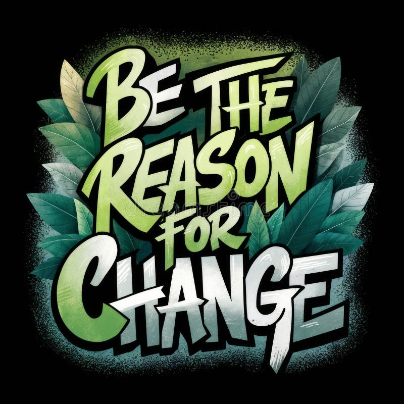 Inspiring Hand-Lettered Quote Be the Reason for Change on Dark Floral ...