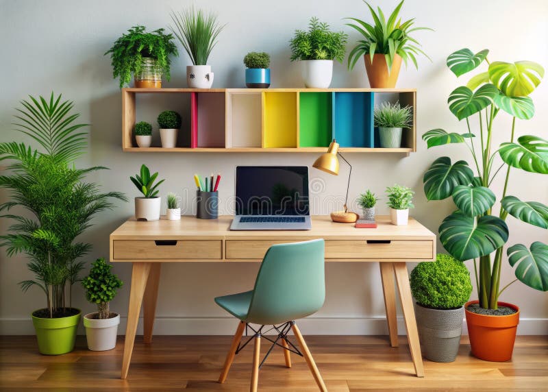 Inspiring Home Office Desk Setup a Creative Workspace Mockup for ...