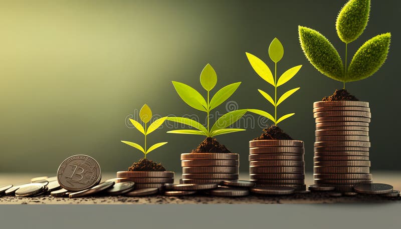 Money Sprouts: a Symbol of Financial Growth and Success - Ai Generated ...
