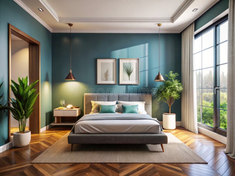 Inspiring Interior Design Ideas Empty Bedroom Rendered from Above ...