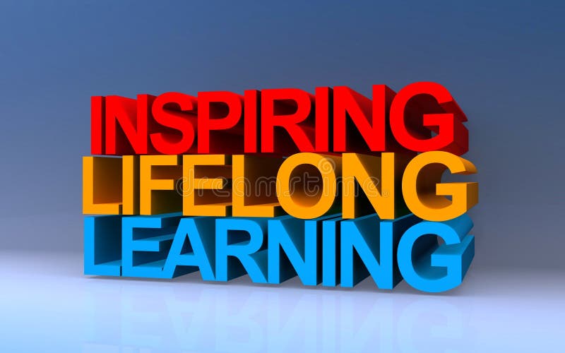 Inspiring Lifelong Learning on Blue Stock Illustration - Illustration ...