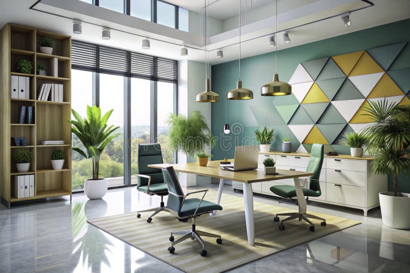Inspiring Minimalist Office Design a 3D Render Showcase of Modern Clean ...