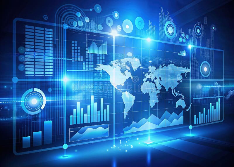 Inspiring Modern Blue Presentation Template Showcase Technological ...