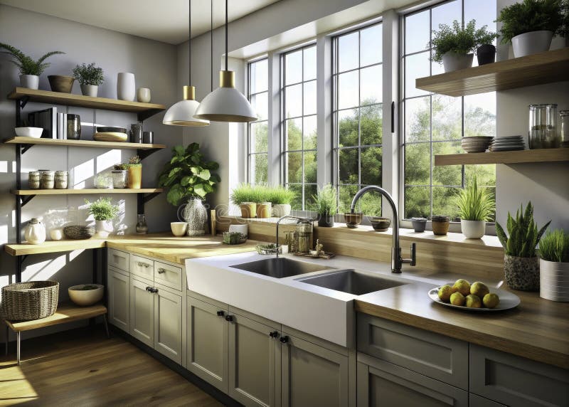 Inspiring Modern Kitchen Design: a Spacious Culinary Space with Stylish ...