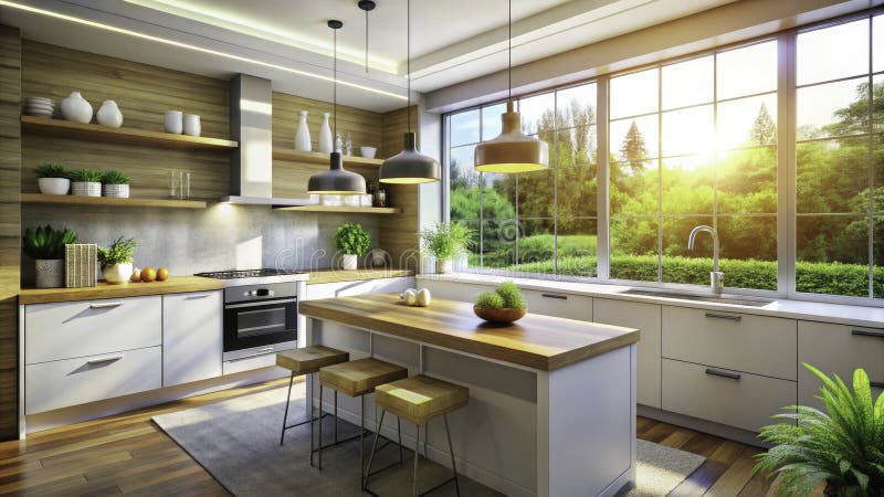 Inspiring Modern Kitchen Design Spacious SunlightFilled Interior with ...