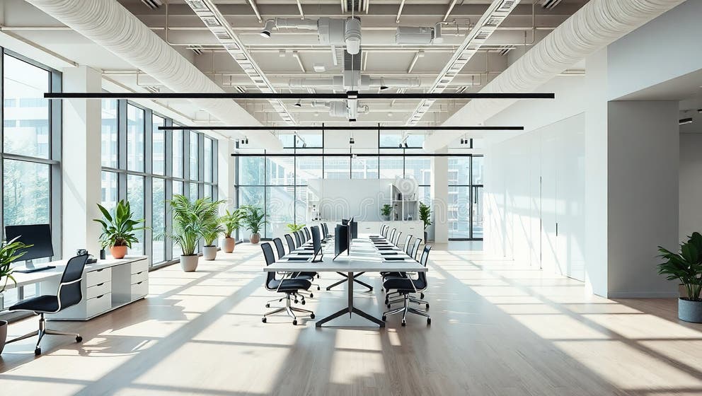 Inspiring Modern OpenPlan Office Design a Spacious Workspace with Natural Light for Optimal ...
