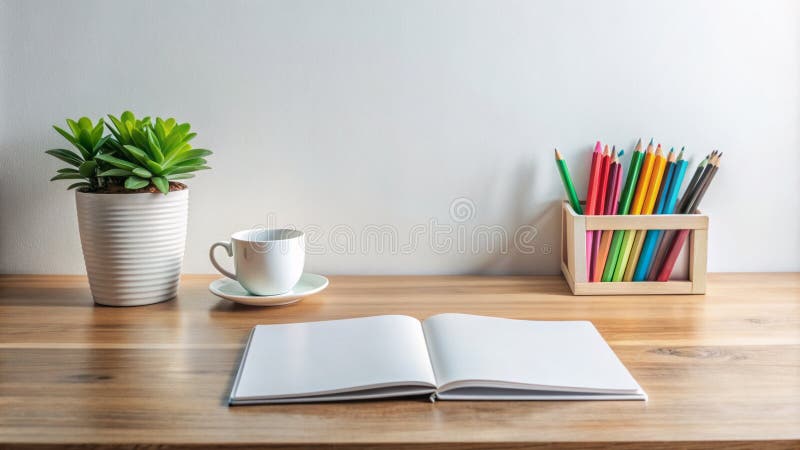 Inspiring Modern Workspace Blank Magazine Cover Awaits Creative Design ...