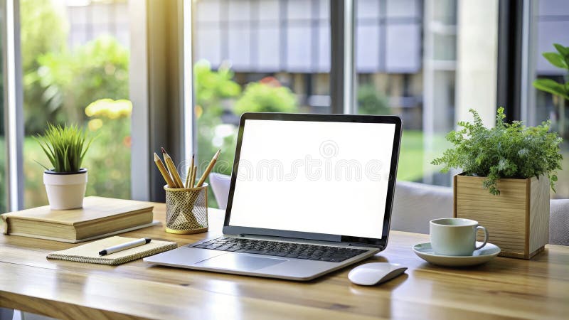 Inspiring Modern Workspace a Stylish Office Desk Setup with Blank ...