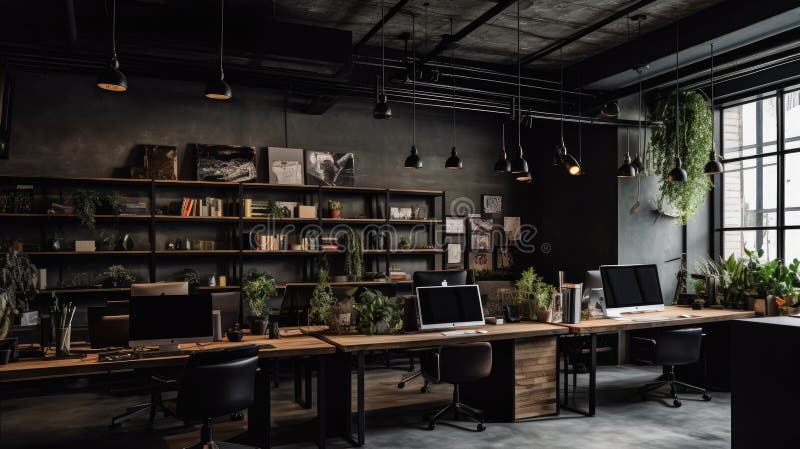 Inspiring Office Interior Design Industrial Style Generative AI AIG 31 ...