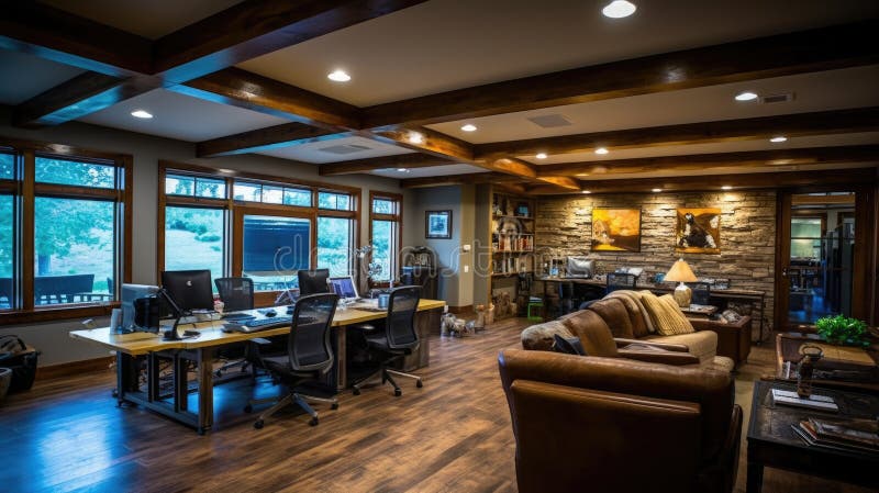 Inspiring Office Interior Design Rustic Style Generative AI AIG 31 ...