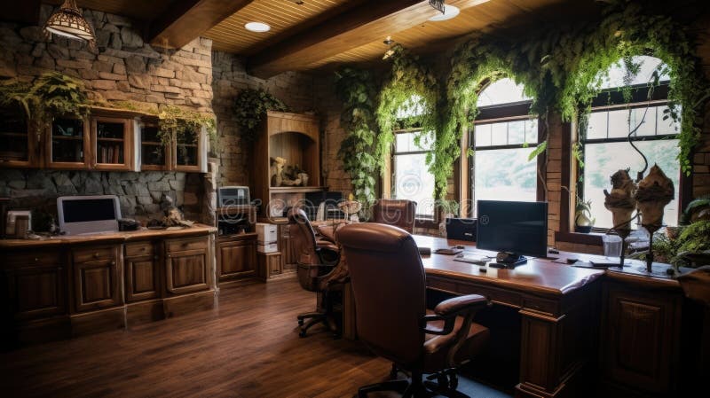 Inspiring Office Interior Design Rustic Style Generative AI AIG 31 ...