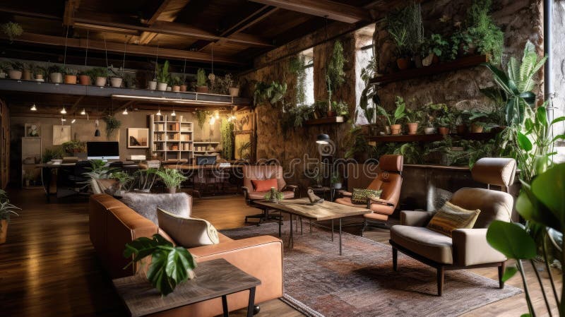 Inspiring Office Interior Design Rustic Style Generative AI AIG 31 ...
