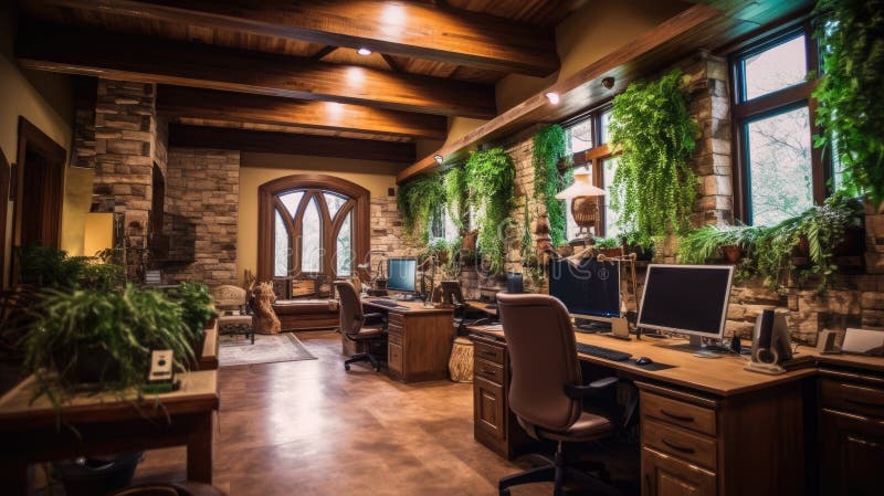 Inspiring Office Interior Design Rustic Style Generative AI AIG 31 ...