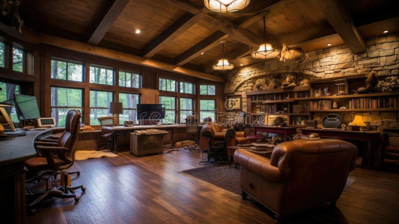 Inspiring Office Interior Design Rustic Style Generative AI AIG 31 ...