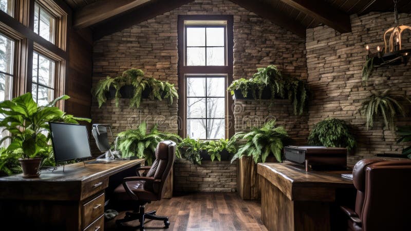 Inspiring Office Interior Design Rustic Style Generative AI AIG 31 ...