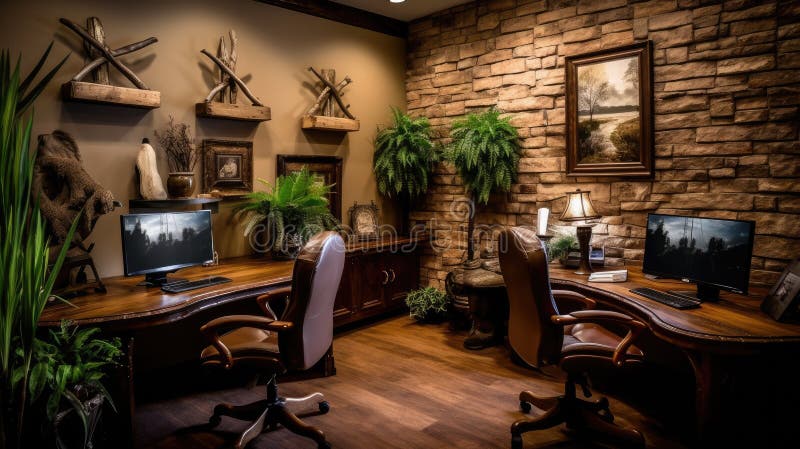 Inspiring Office Interior Design Rustic Style Generative AI AIG 31 ...