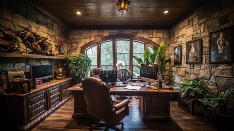 Inspiring Office Interior Design Rustic Style Generative AI AIG 31 ...