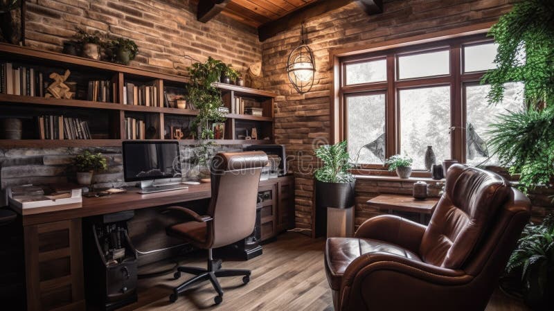 Inspiring Office Interior Design Rustic Style Generative AI AIG 31 ...